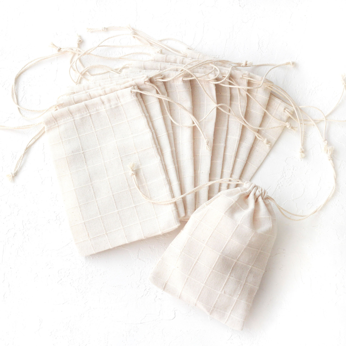 Kareli desen Buldan bezi kumaş kese, 25x40 cm / 10 adet Kumaş Kese ...